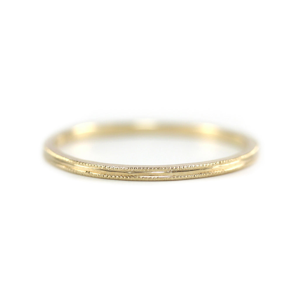 1mm Matte Milgrained Hammered Band – Jen Leddy Studios